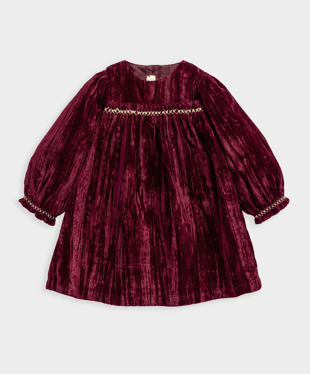 Burgundy Velvet Dress – Mamas & Papas IE