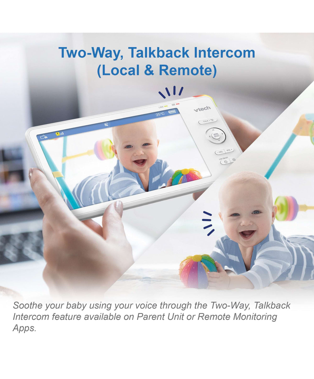 VTech RM7766HD 7 Smart Pan & Tilt Baby Monitor in White – Mamas & Papas IE